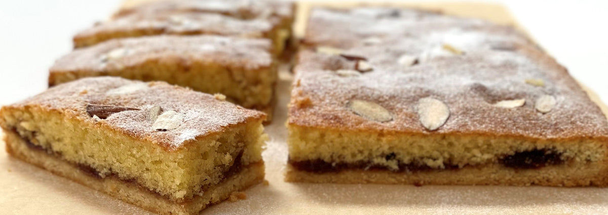Bakewell Slices with Strawberry Jam – Roots & Wings Organic